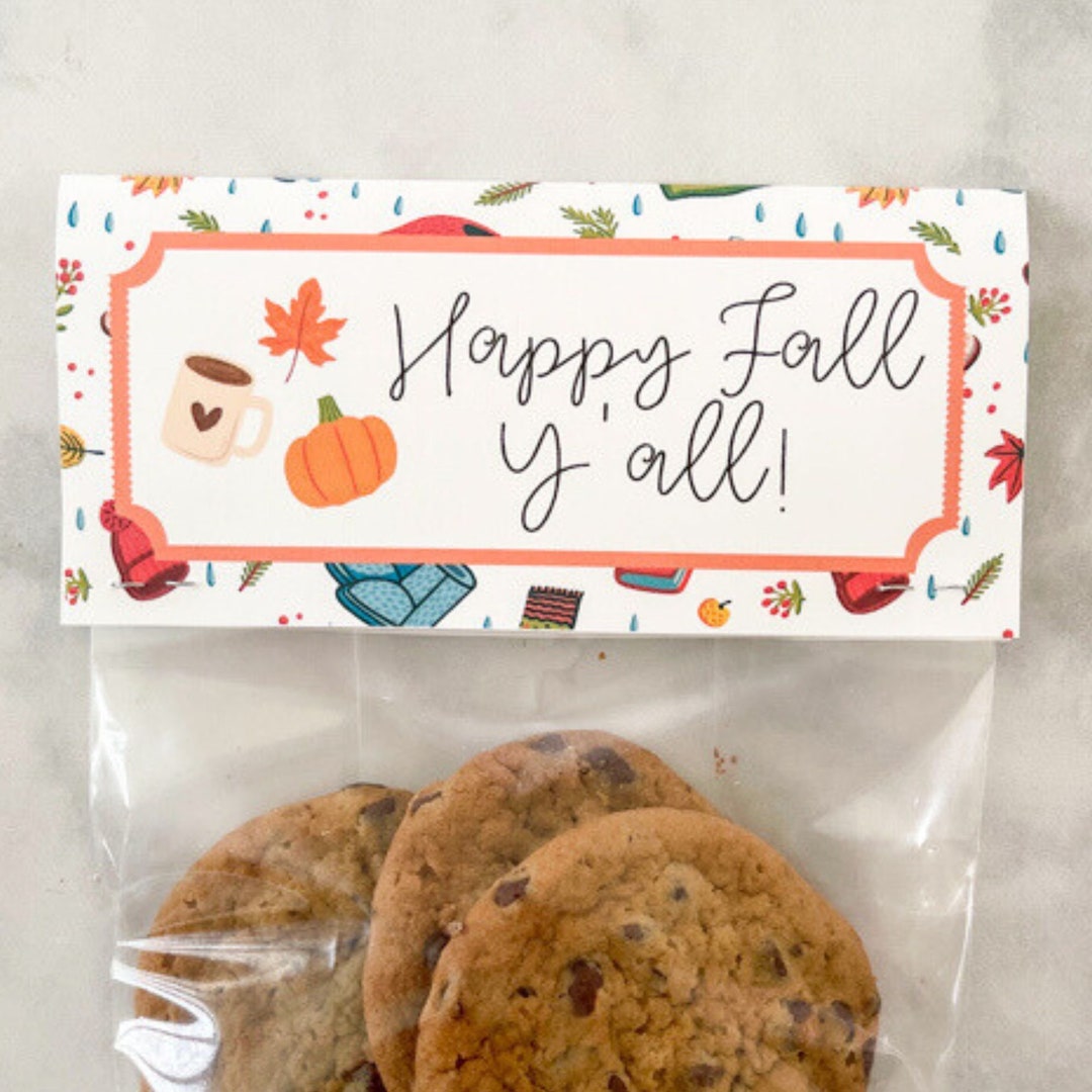 Happy Fall Y'all Treat Bag Topper Printable, Halloween Trick or Treat ...