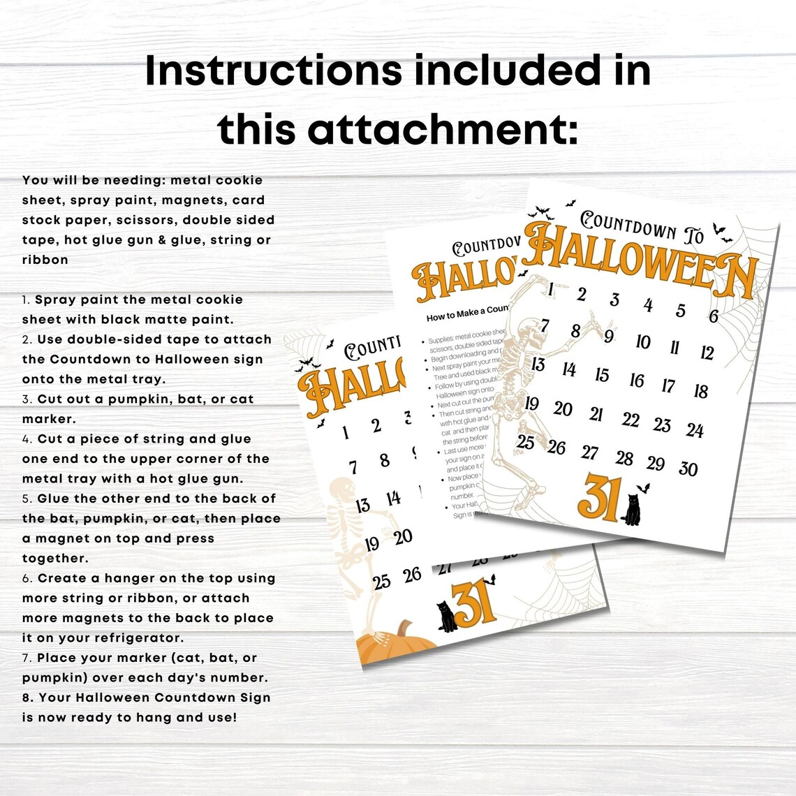 Halloween Countdown Calendar Printable Countdown to Halloween Days ...