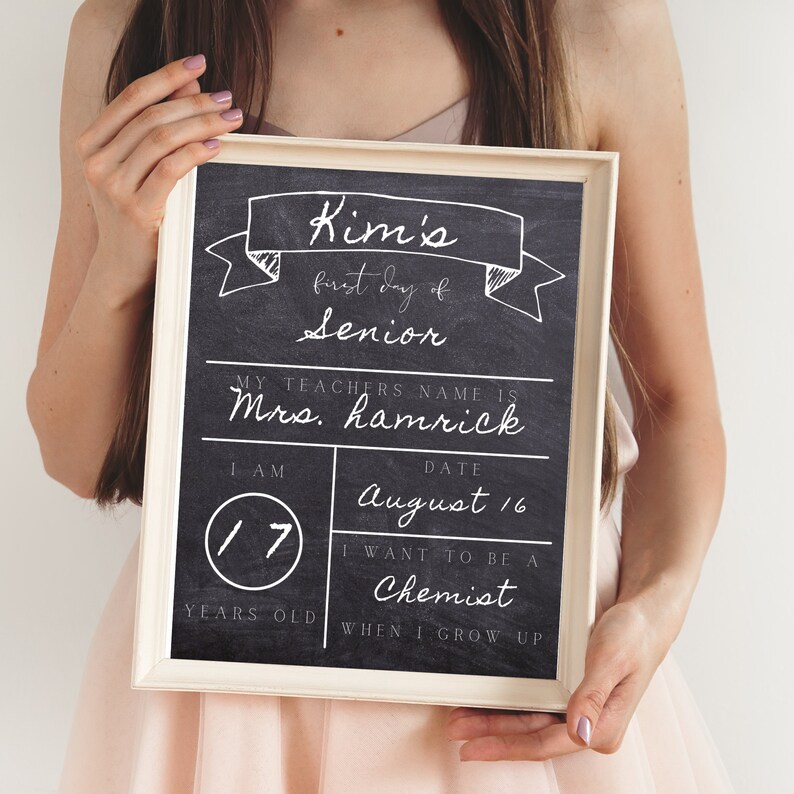 Chalkboard First Day of School Sign Printable Back to School - Etsy