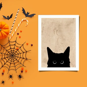 Black Cat Halloween Decor Printable Halloween Poster Witchy Vibes Home ...