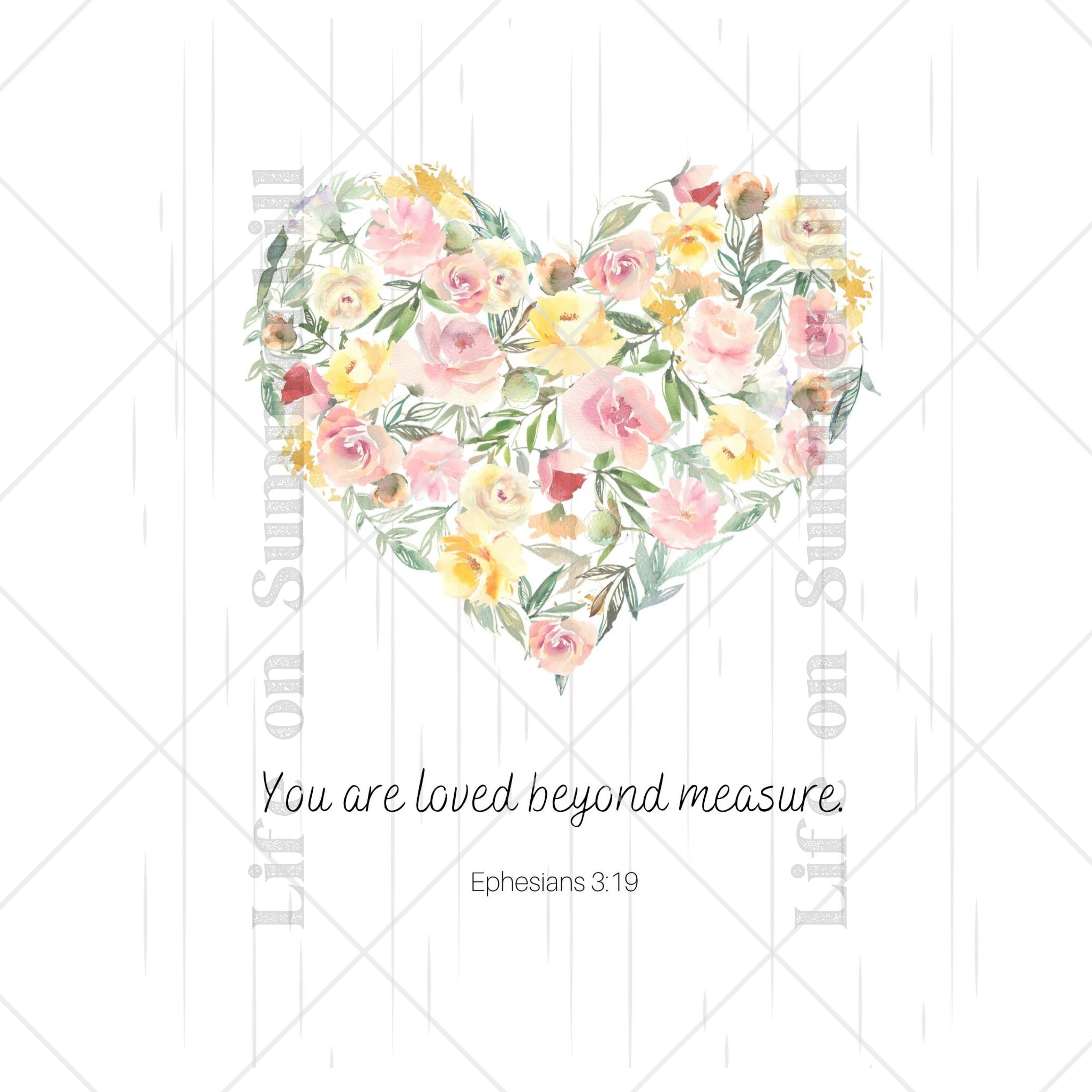 Floral Heart Watercolor Print Spiritual Bible Verse Scripture Quote ...