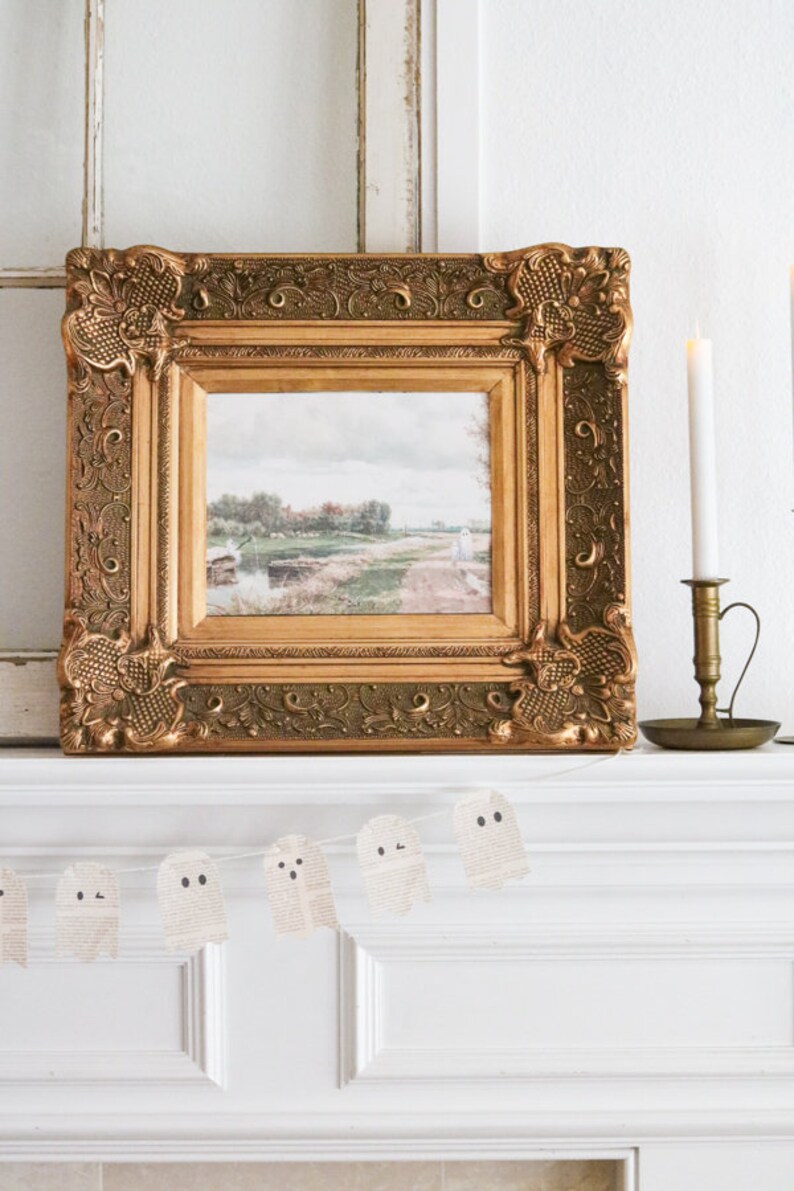DIY Book Page Ghost Garland Printable | Vintage Bookpage Ghost Bunting ...