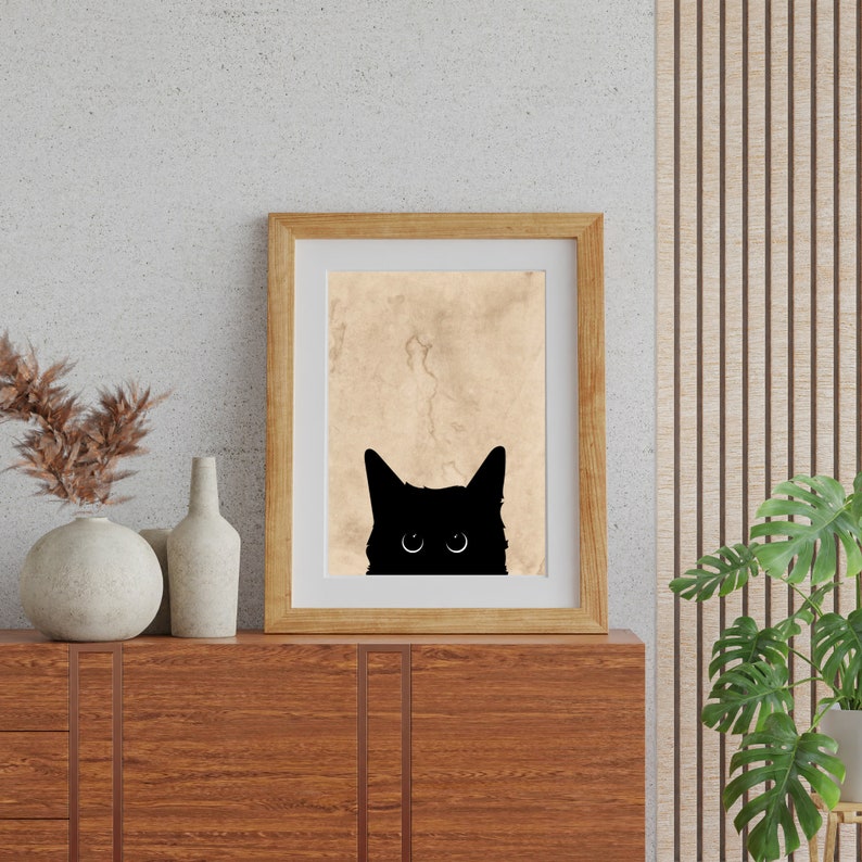 Black Cat Halloween Decor Printable Halloween Poster Witchy - Etsy