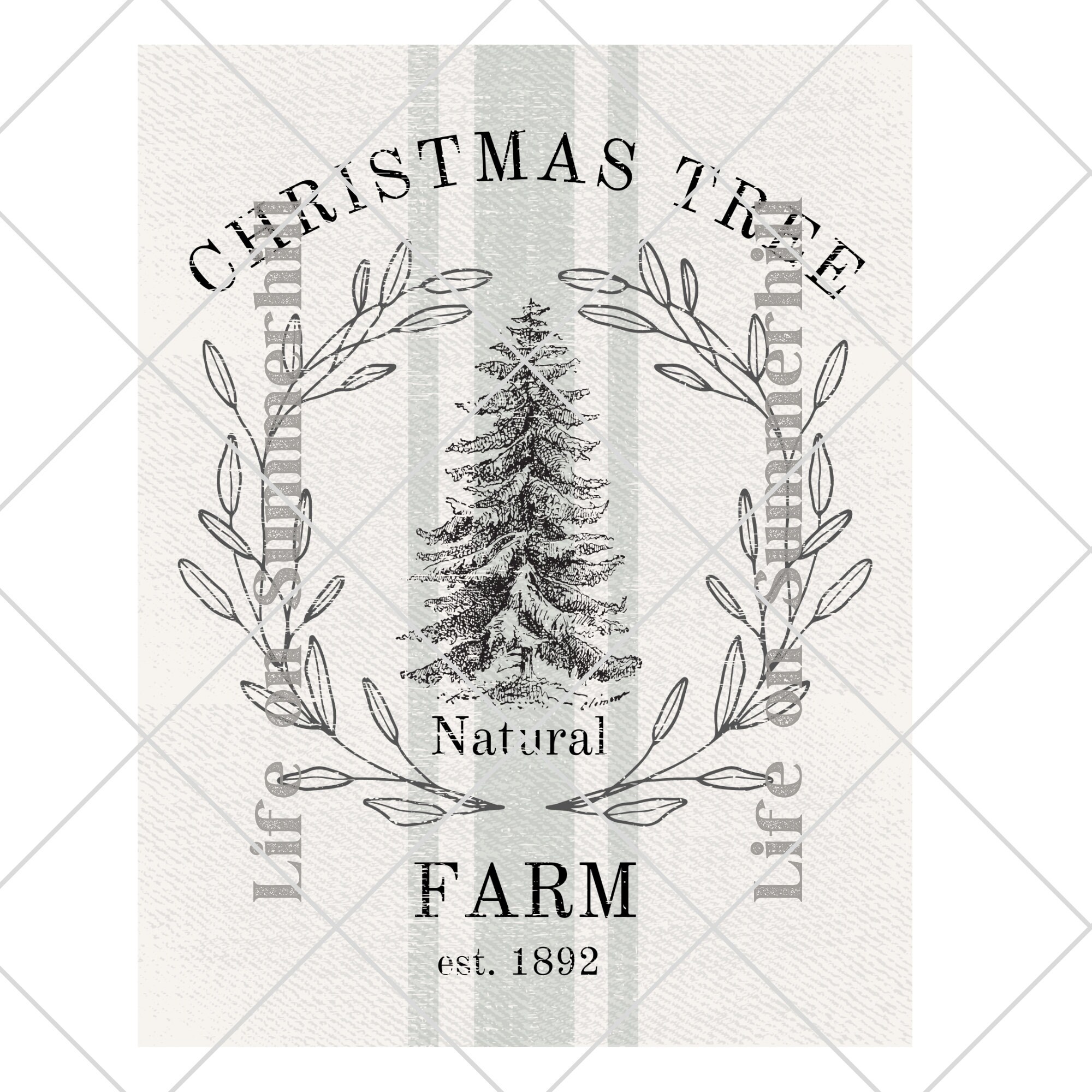 Christmas Tree Grainsack Printable Farmhouse Wall Art Digital Download ...