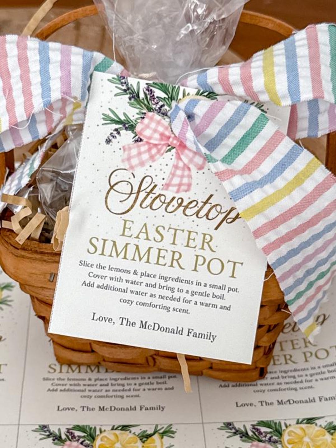 Editable PDF Easter Simmer Pot Gift Tags, Holiday Stovetop Fragrance ...