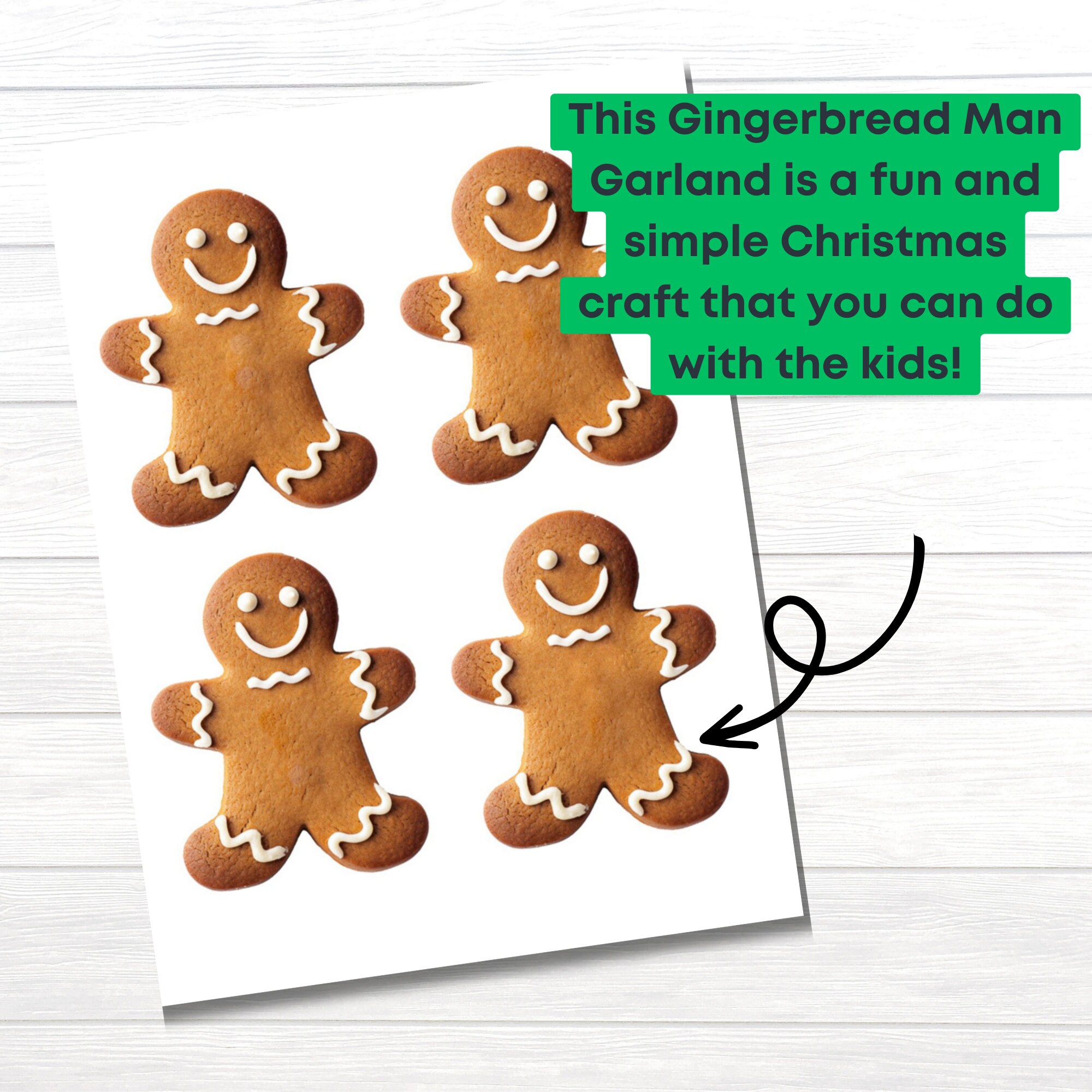 Printable Gingerbread Man Garland Craft Ginger Bread Man - Etsy