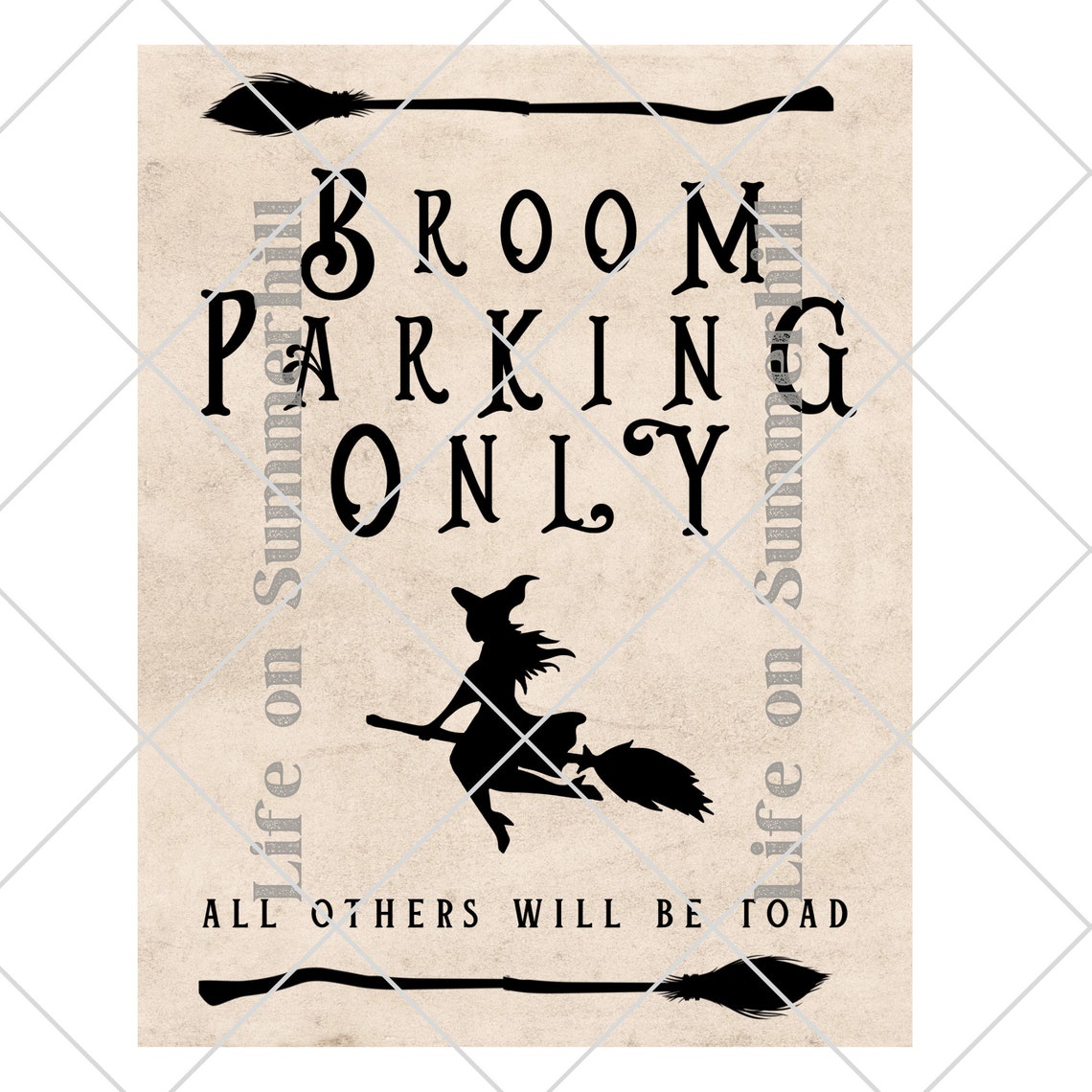 Halloween Art Printable Broom Parking Only All Others Will Be - Etsy