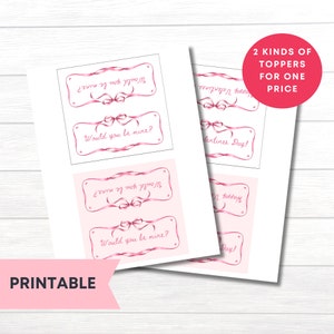 Valentine Treat Bag Topper Printable, Valentines Cookie DIY Tags, Would ...