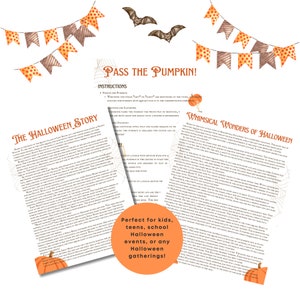 Pass the Pumpkin Game | Halloween Party Game Printable | Left and Right ...