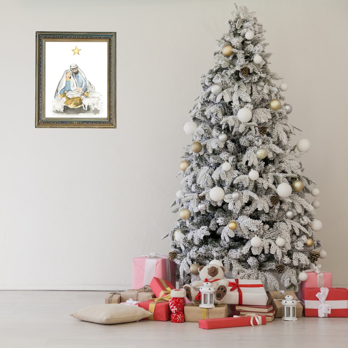 Watercolor Nativity Wall Art Christmas Printable Christian Home ...
