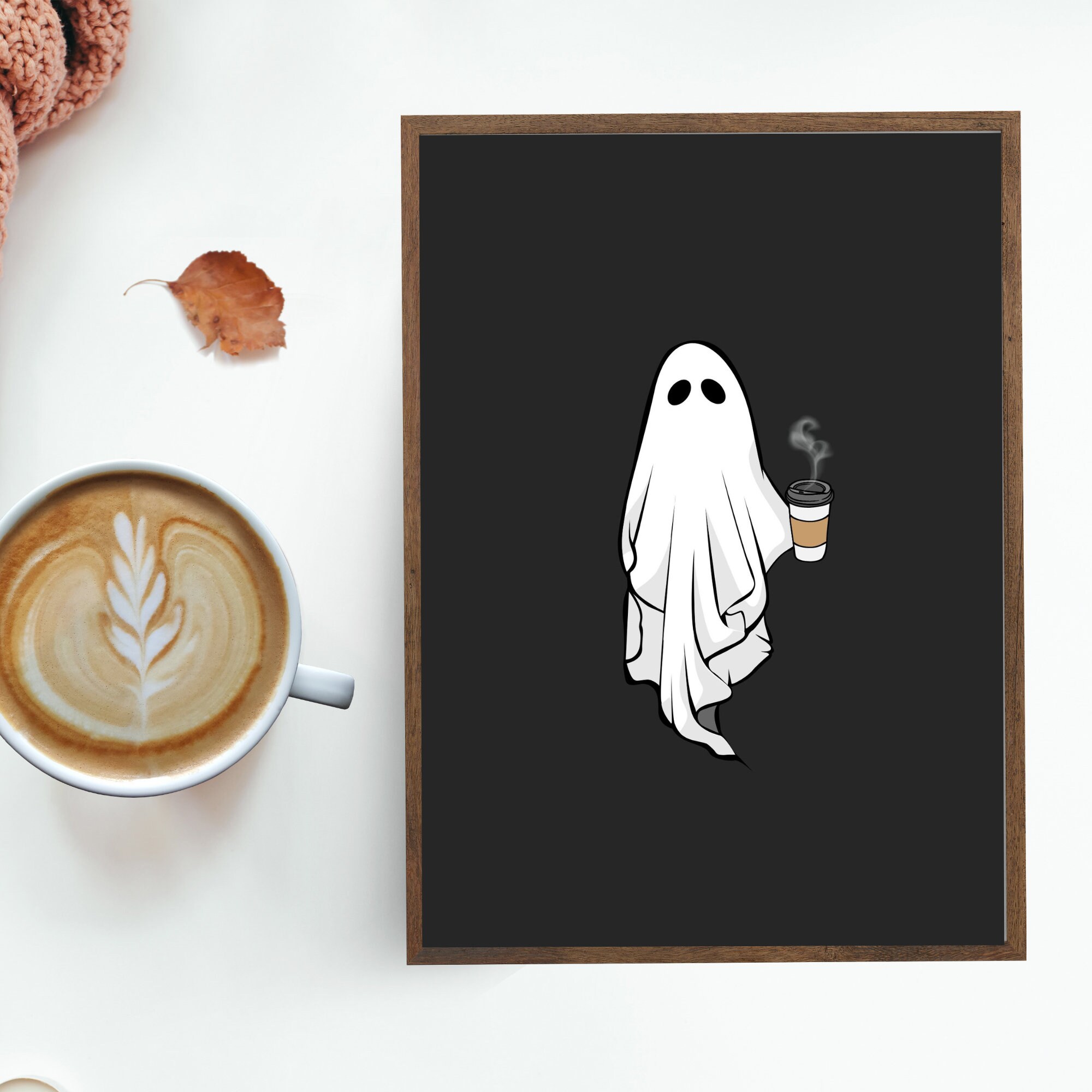 Ghost Art Printable Bundle of 10 Halloween Gallery Wall Set Minimalist ...