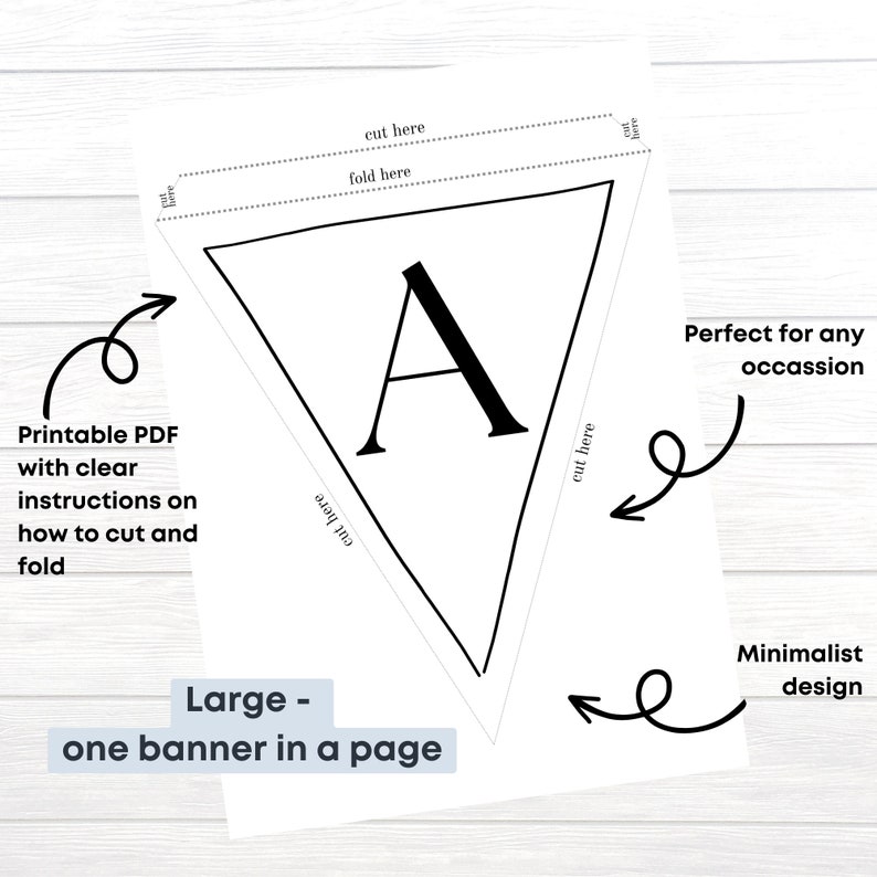 DIY Printable Banner Simple Flag Buntings for Celebrations Birthday ...
