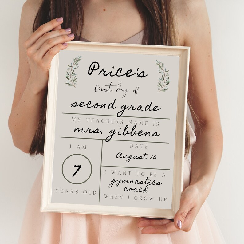 First Day and Last Day of School Sign Printable Fillable Student Name ...