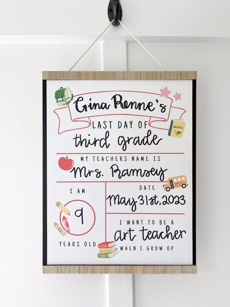First and Last Day of School Customizable Signs Editable Back to School ...