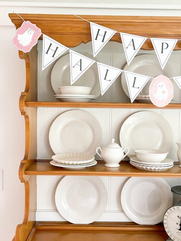 Vintage Pastel Ghost Art Printable Pink Halloween Decor Retro Pastel ...