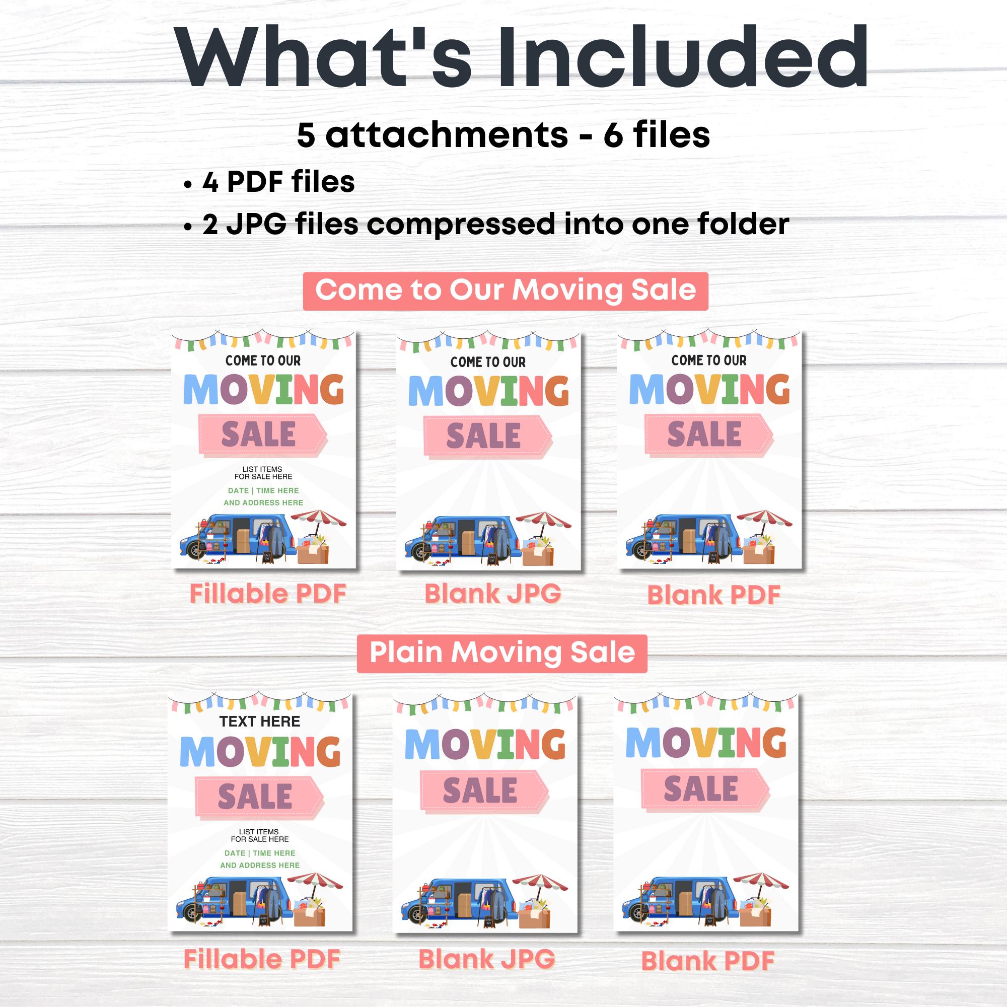 Editable Moving Sale Flyer Template | Neighborhood Yard Sale Sign ...