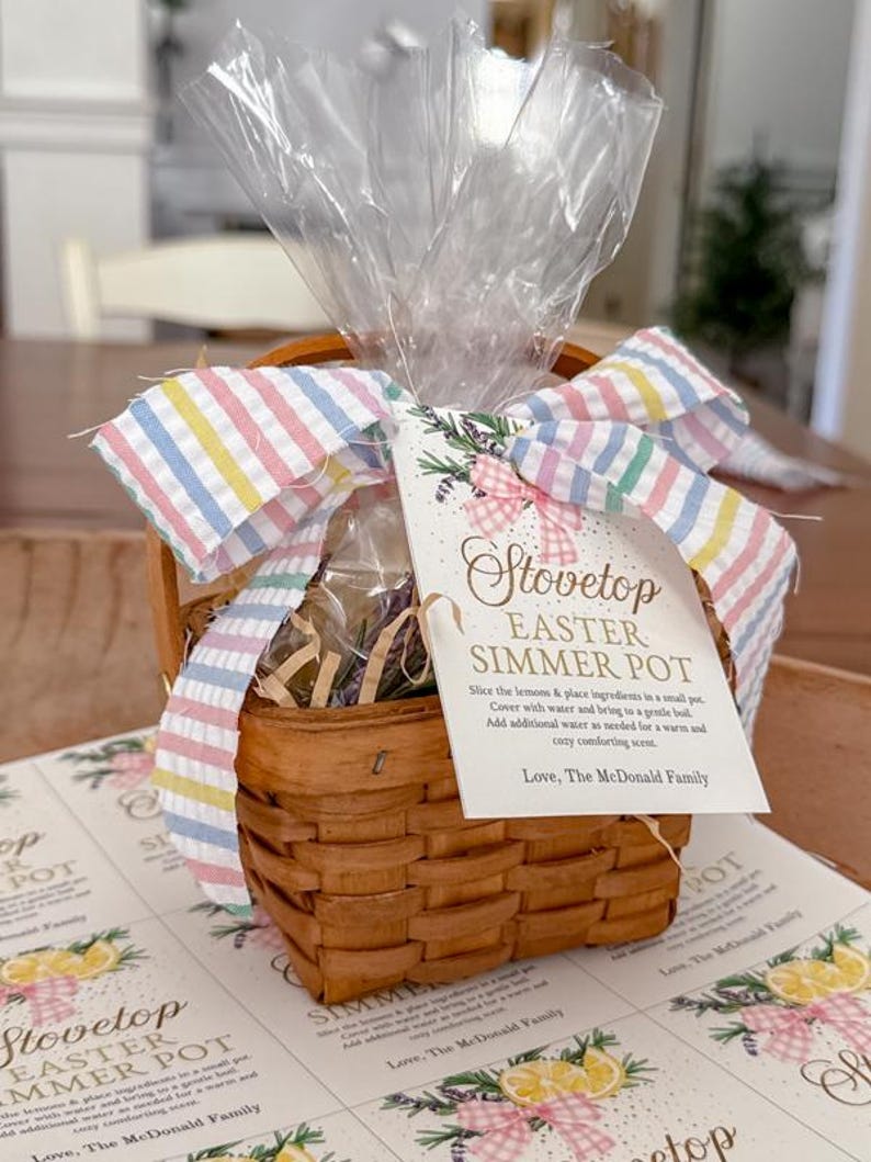 Editable PDF Easter Simmer Pot Gift Tags, Holiday Stovetop Fragrance ...