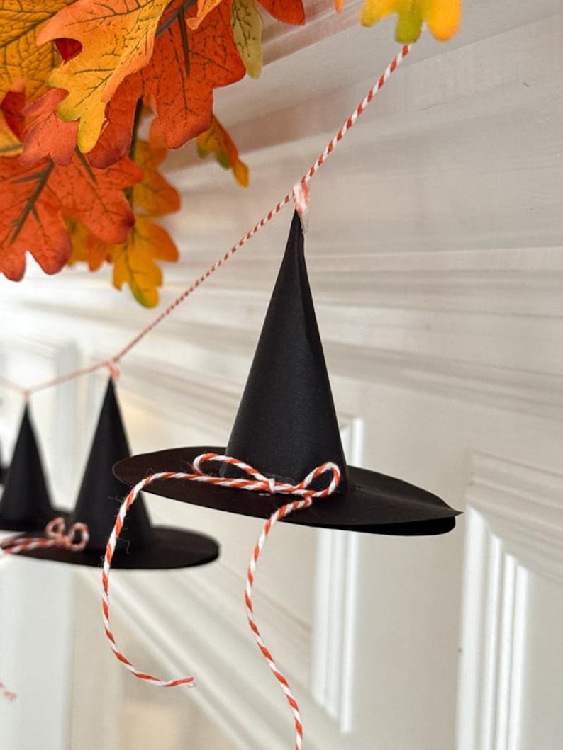 DIY Mini Witch Hat Printable, Witches Hat Halloween Garland, Paper Cone ...