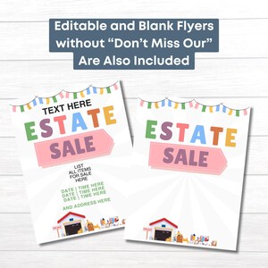 Editable Estate Sale Flyer Template | Moving Out Sale Sign Customizable ...