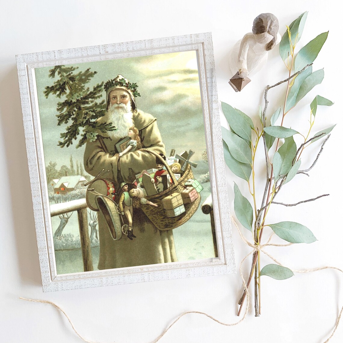 Vintage Victorian Santa Christmas Wall Art Digital Download 19th ...