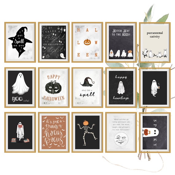Halloween Art Mega Bundle Set of 15 Printable Halloween Wall - Etsy