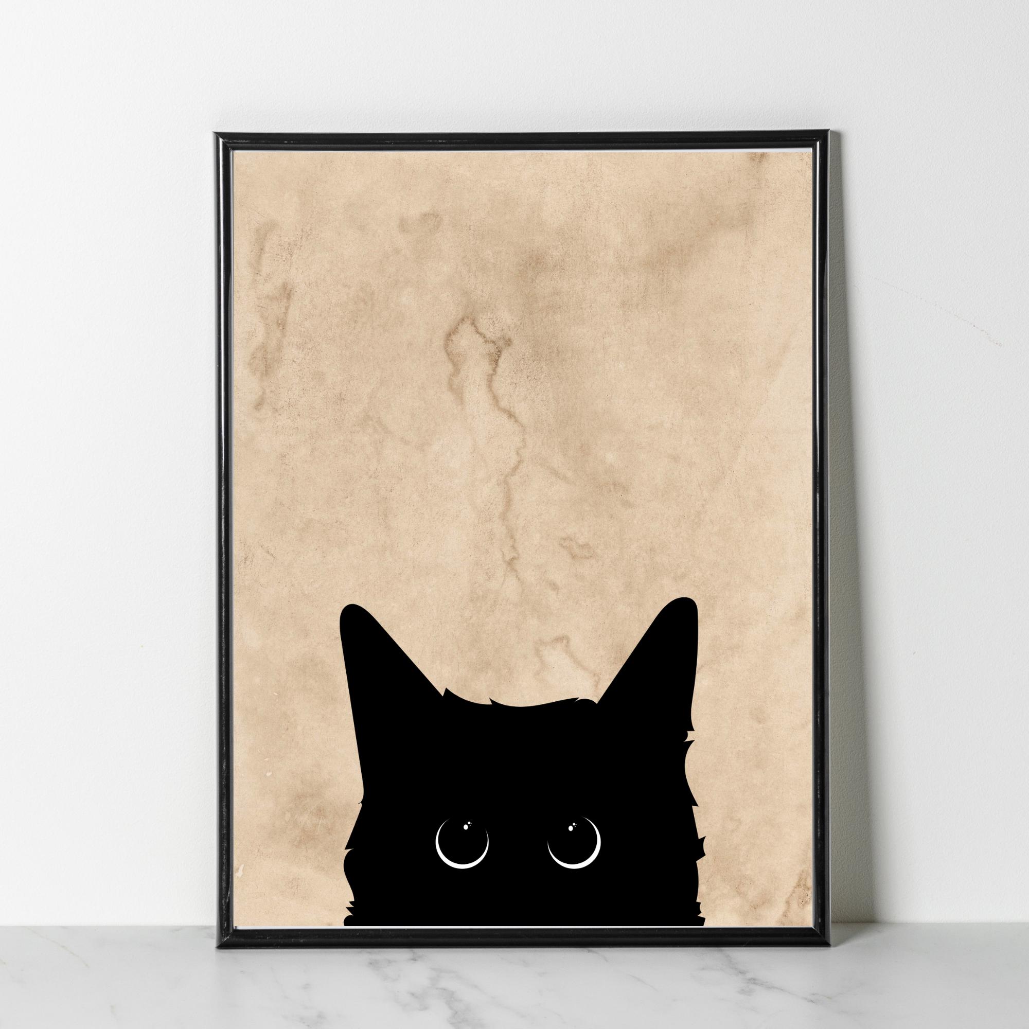 Black Cat Halloween Decor Printable Halloween Poster Witchy Vibes Home ...