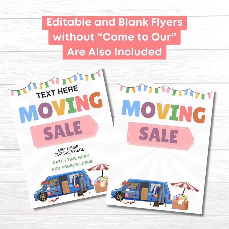Editable Moving Sale Flyer Template | Neighborhood Yard Sale Sign ...