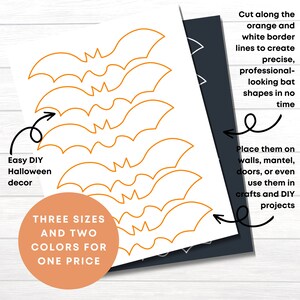 Bat Cutouts Printable Decor | Paper Bats Wall Hangings | Halloween DIY ...