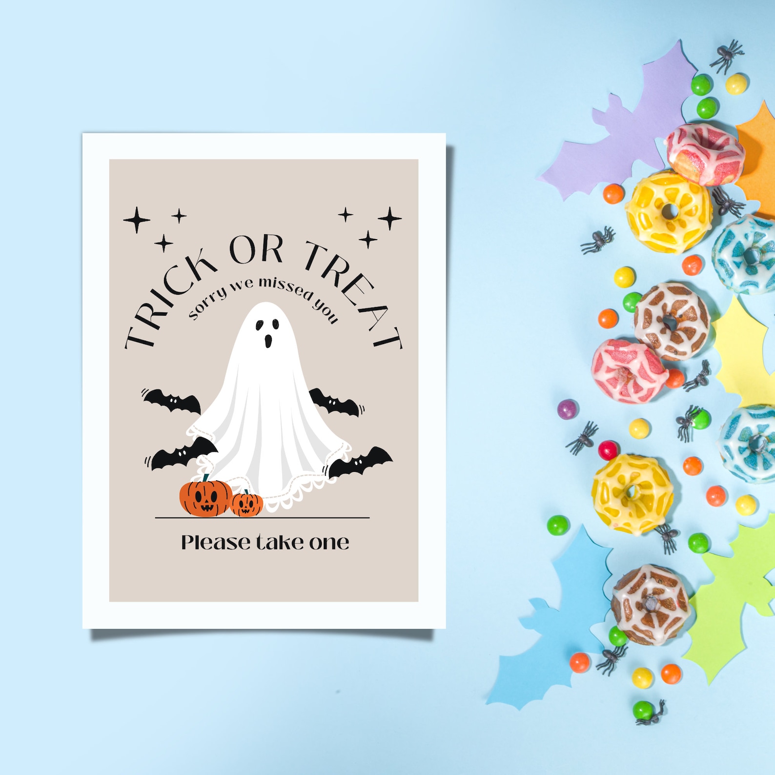Trick or Treat Welcome Sign Printable Wall Art or Table Top Decor Take ...