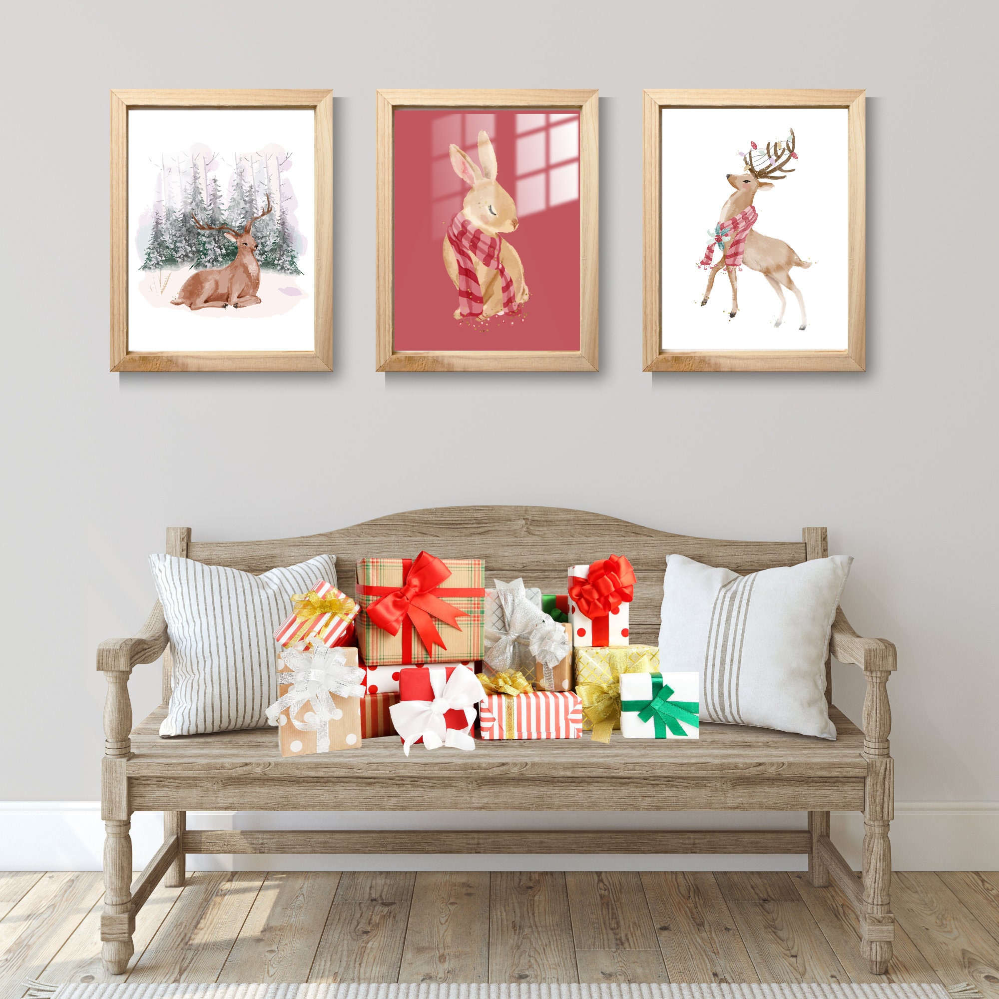Christmas Printable Art Decor Set of 9 Holiday Mega Bundle Wall Art ...