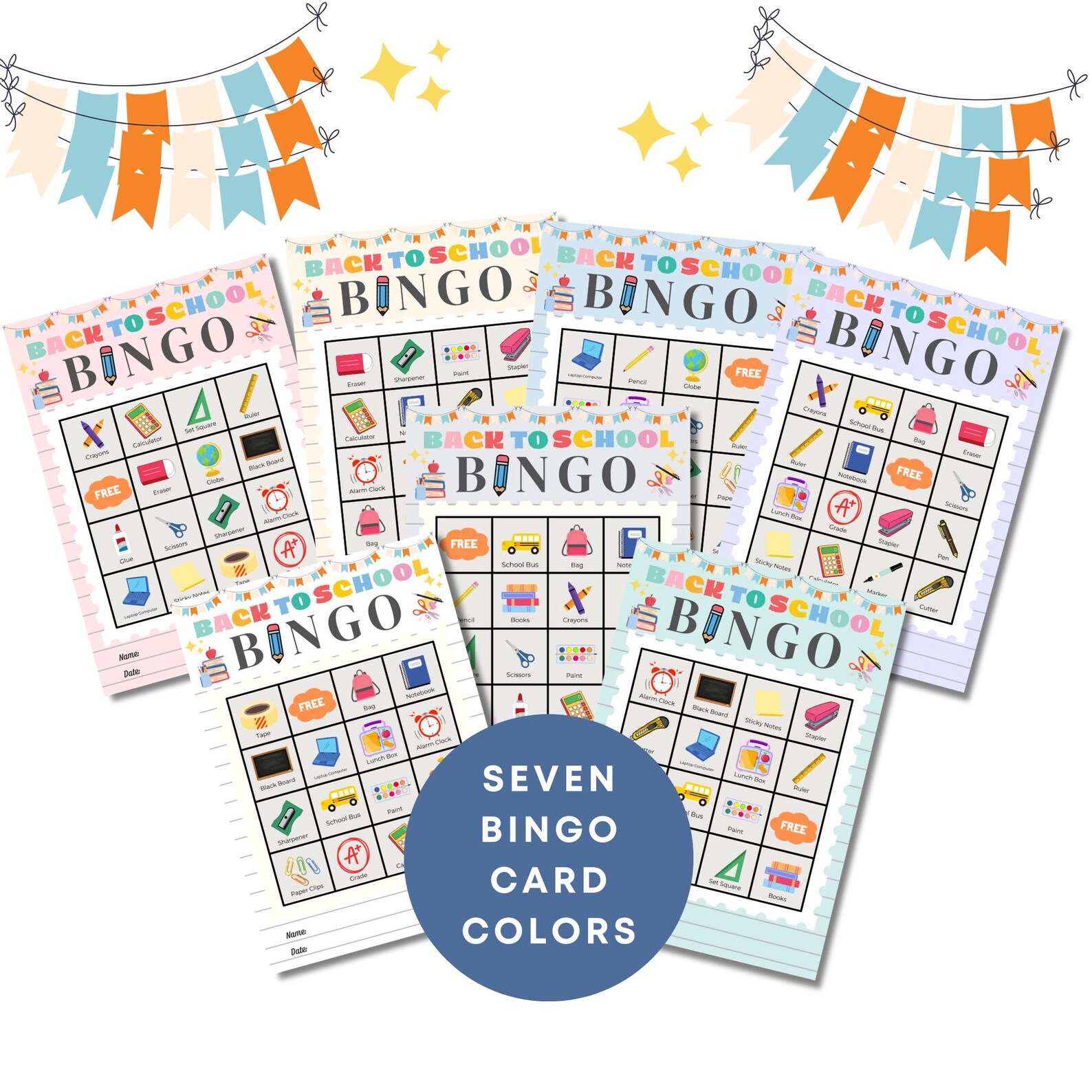 Back to School Bingo Game Printable | First Day of School Activity ...