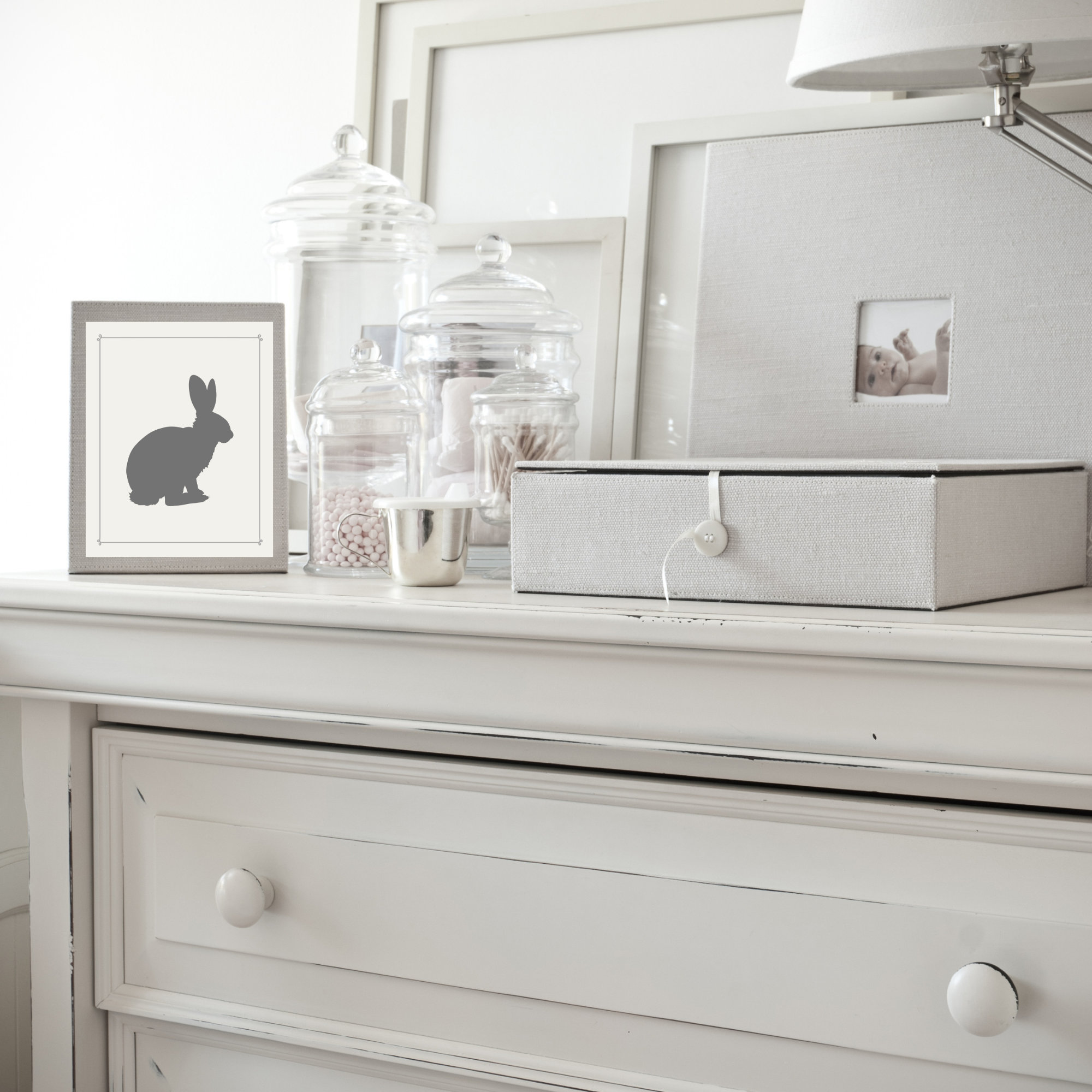 Custom Vintage Rabbit Wall Decor Set of 5 Bunny Silhouette Prints ...