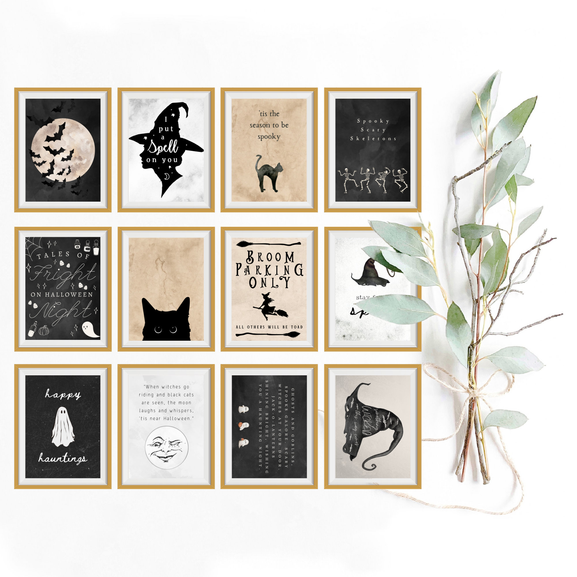Printable Halloween Wall Art Set of 12 Halloween Artwork Mega - Etsy