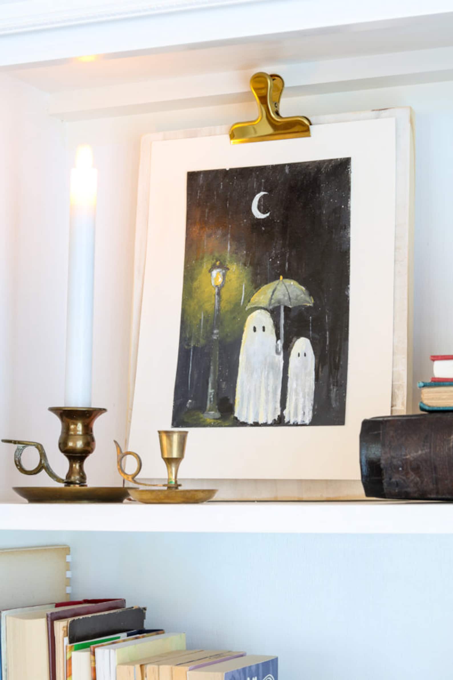 Hand Painted Halloween Ghost Art Digitalize Design Halloween Rainy ...