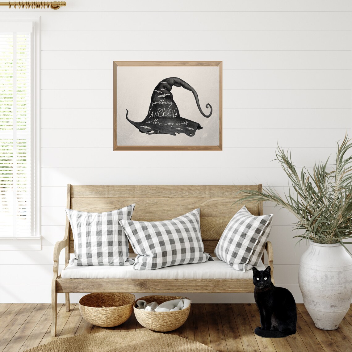 Witches Hat Halloween Printable Wicked Bats Quote - Etsy