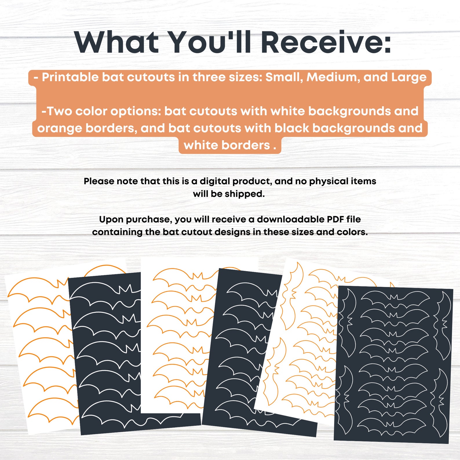 Bat Cutouts Printable Decor | Paper Bats Wall Hangings | Halloween DIY ...