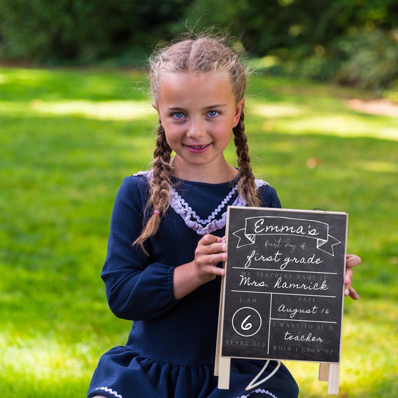 Chalkboard First Day of School Sign Printable | Back to School Reusable ...