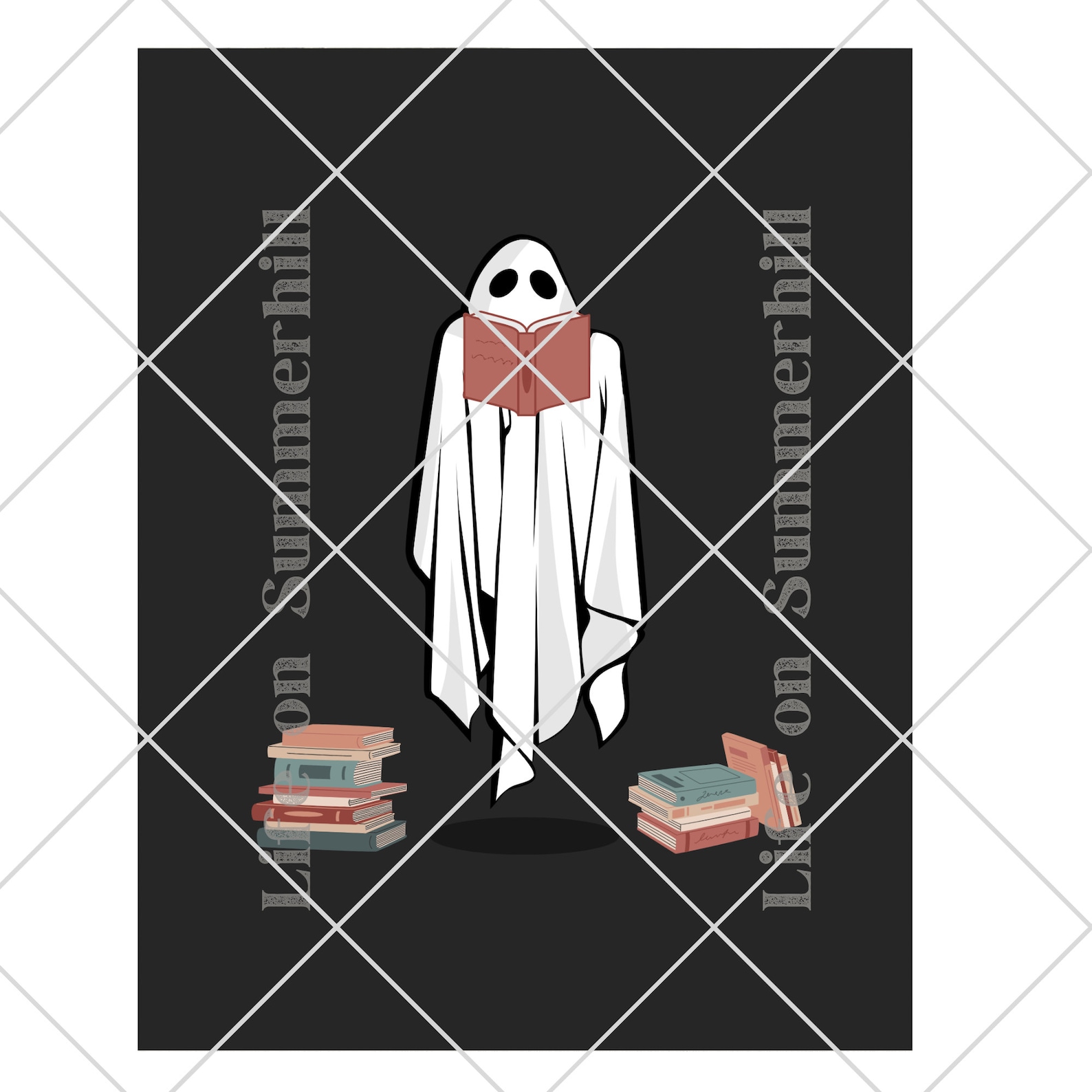 Ghost Reading a Book Funny Halloween Wall Art Printable PDF Halloween ...