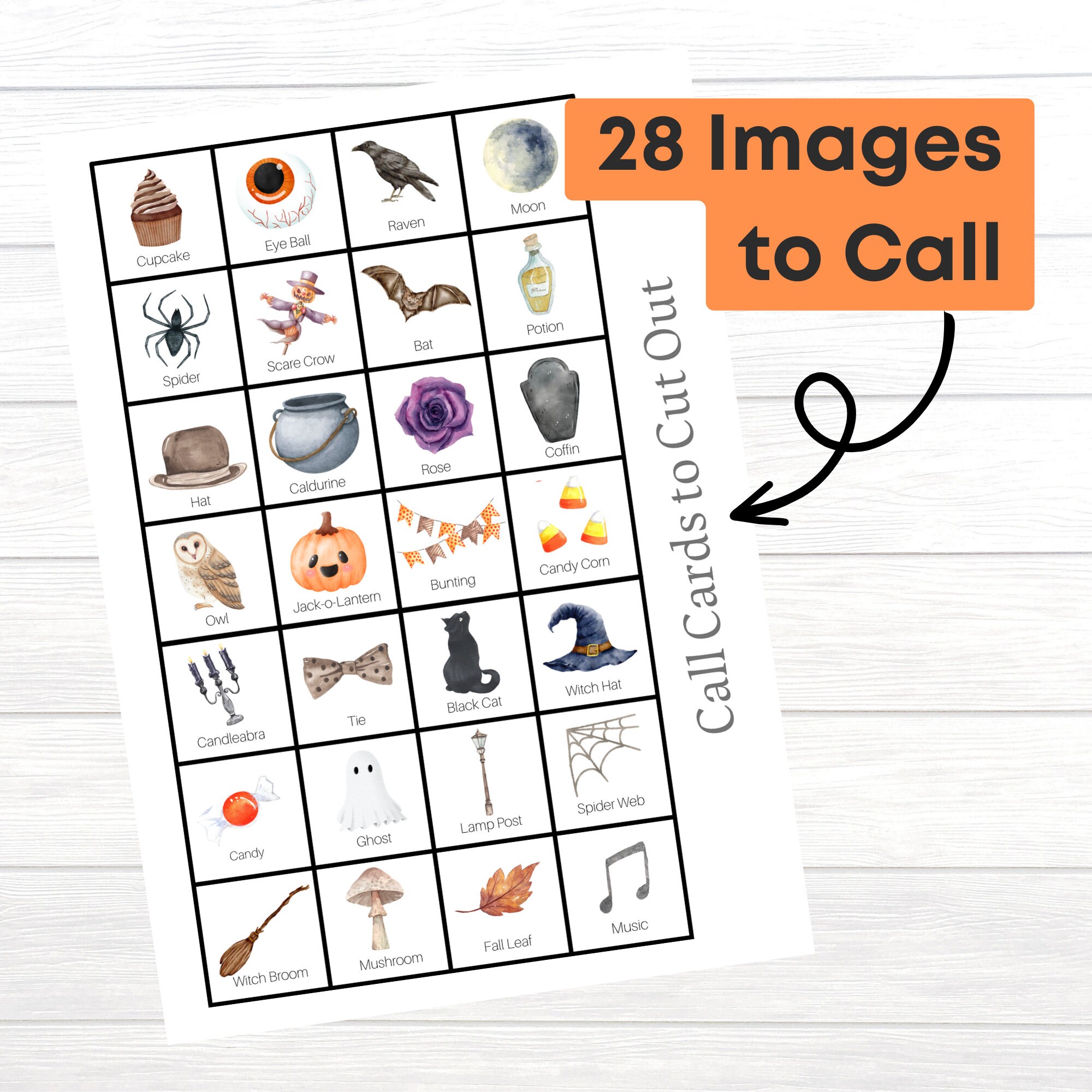 Halloween Bingo Printable Halloween Bingo Cards Game All Saints' Eve ...