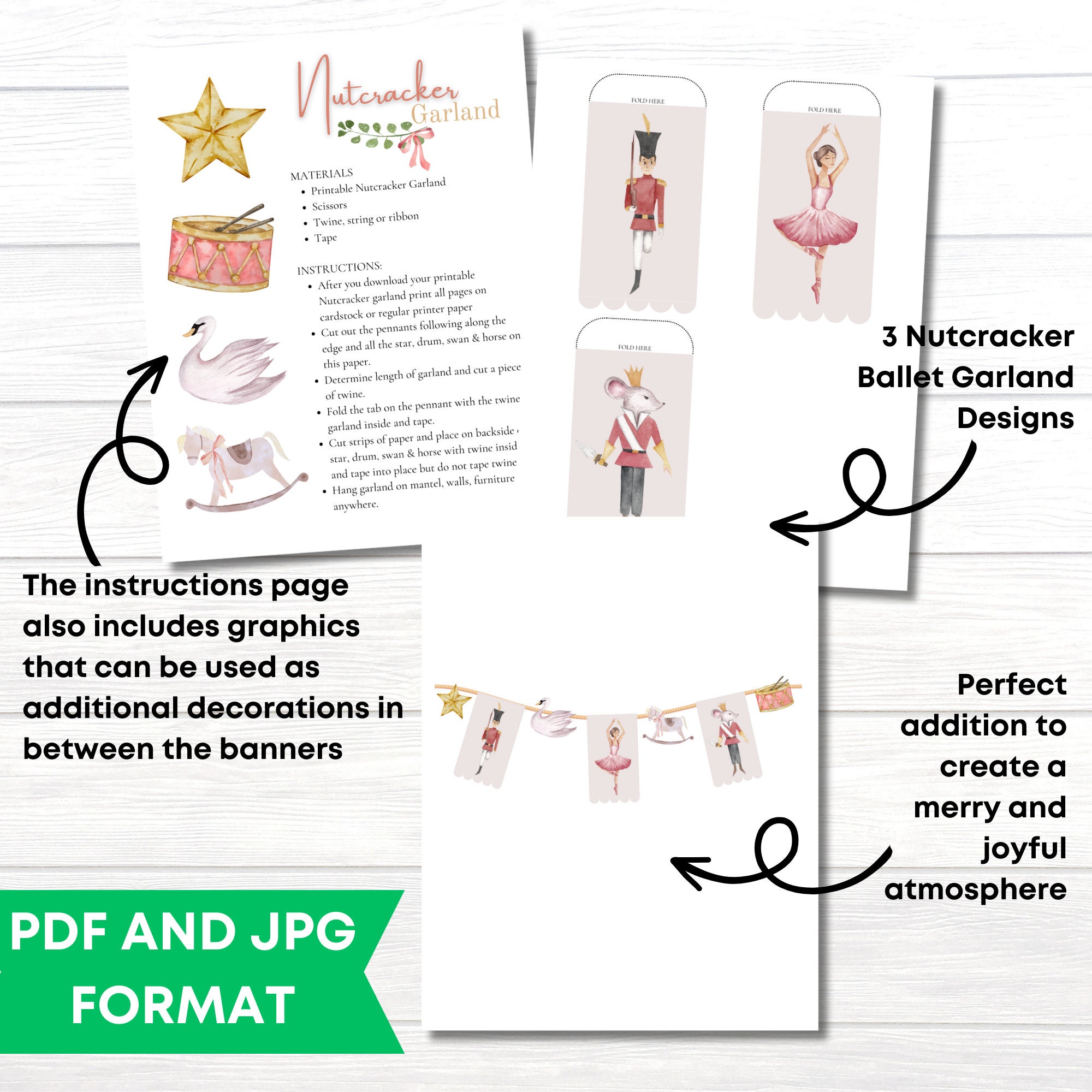 Nutcracker Party Banner Printable | DIY Nutcracker Ornament | Christmas ...