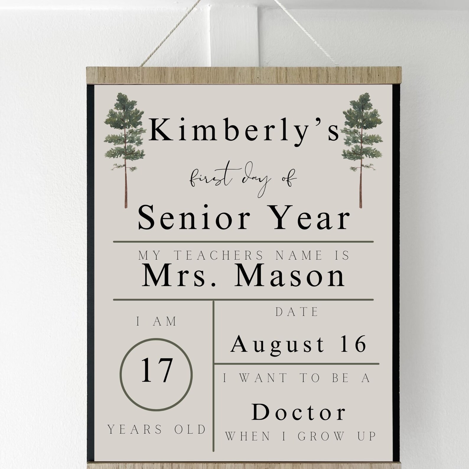 Editable First Day of School Sign | Back to School Neutral Reusable ...