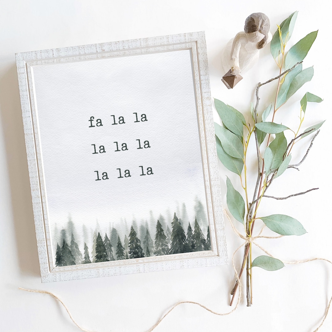 Falala Christmas Wall Art Printable, Minimalist Watercolor Trees ...