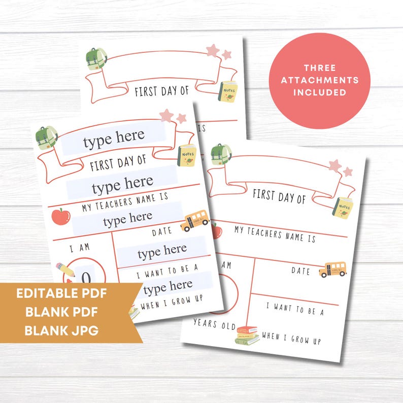 Editable Back to School Sign Fillable Name Sign for Students White ...