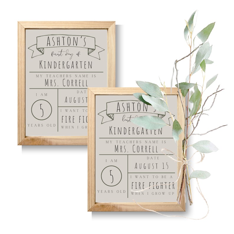 Printable First and Last Day of School Signs School Milestone ...