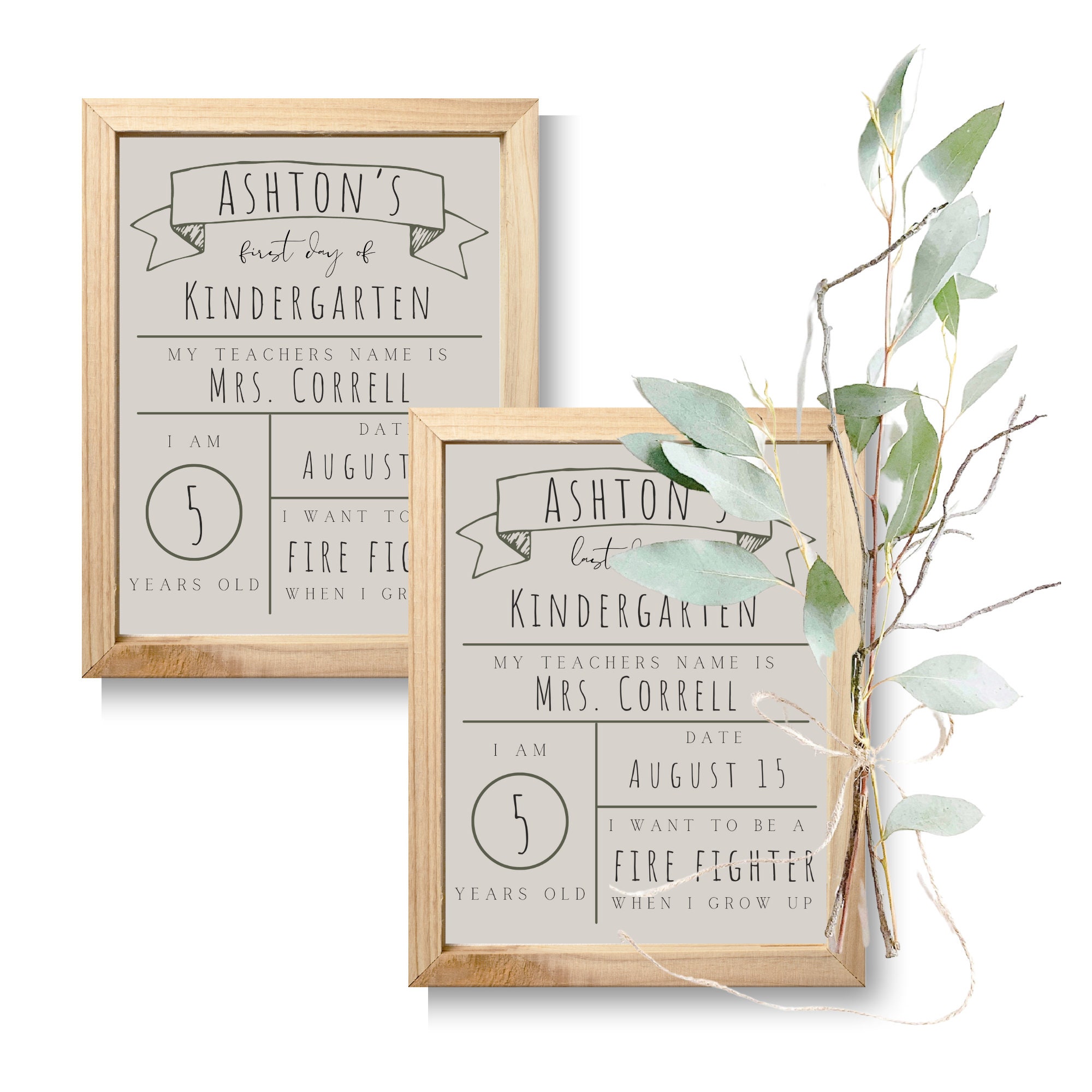 Printable First and Last Day of School Signs School Milestone ...