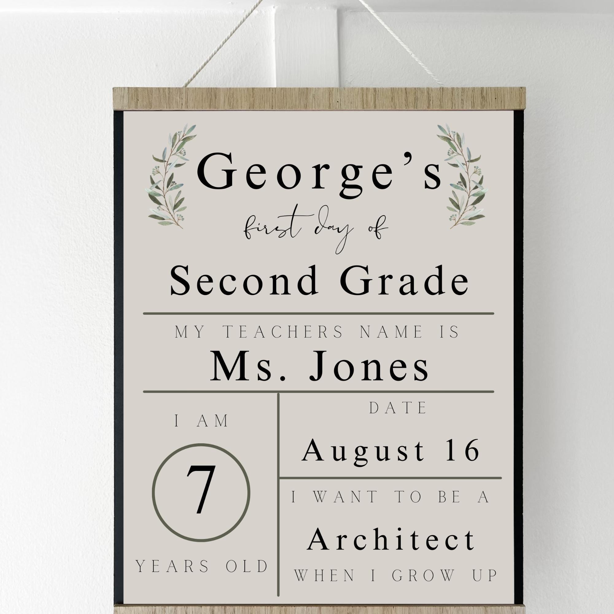 Editable Back to School Sign | Customizable Student First Day of Class ...