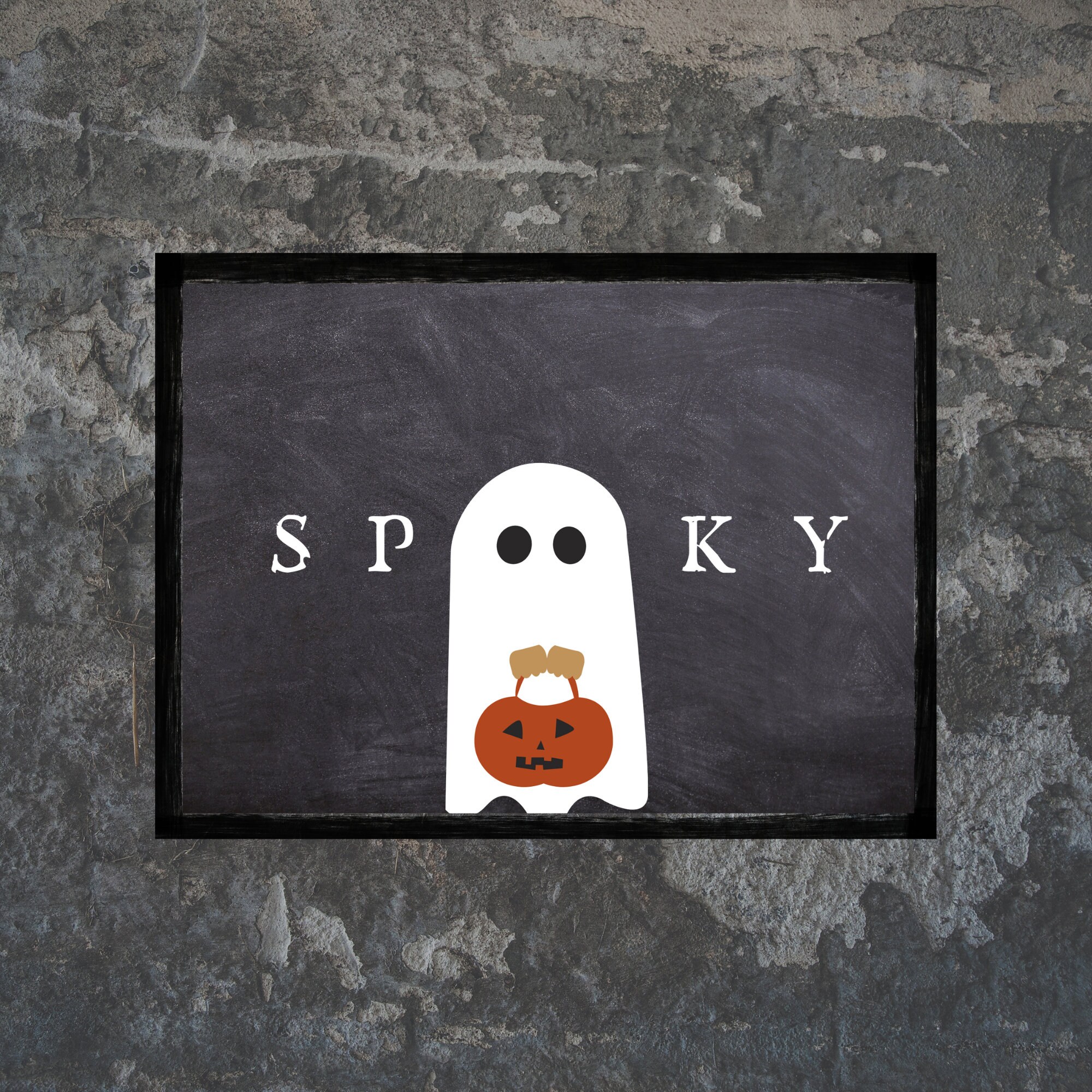 Halloween Artwork Spooky Cute Ghost Trick or Treat Art Print Landscape ...