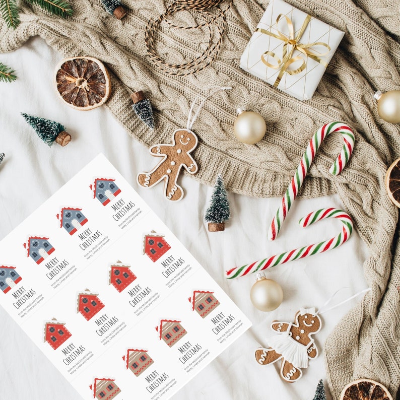 Gingerbread House Christmas Gift Tags, Editable Cute Ginger Bread Xmas ...