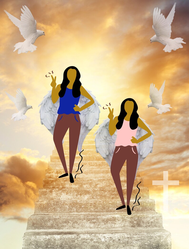 In Loving Memory Background With Wings Clouds Stairs Doves - Etsy Ireland