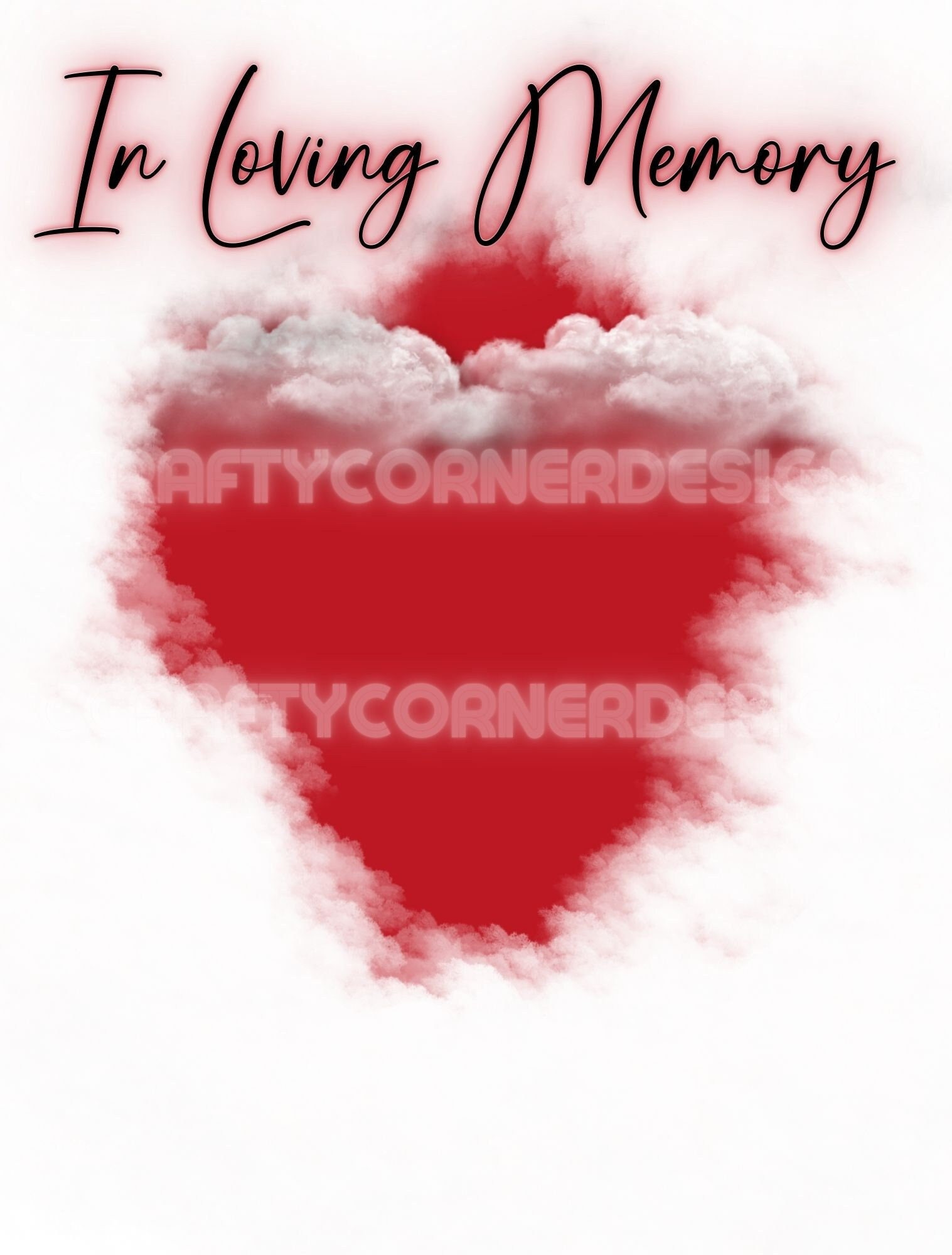 In Loving Memory Background With Red Background and Clouds - Rest in ...